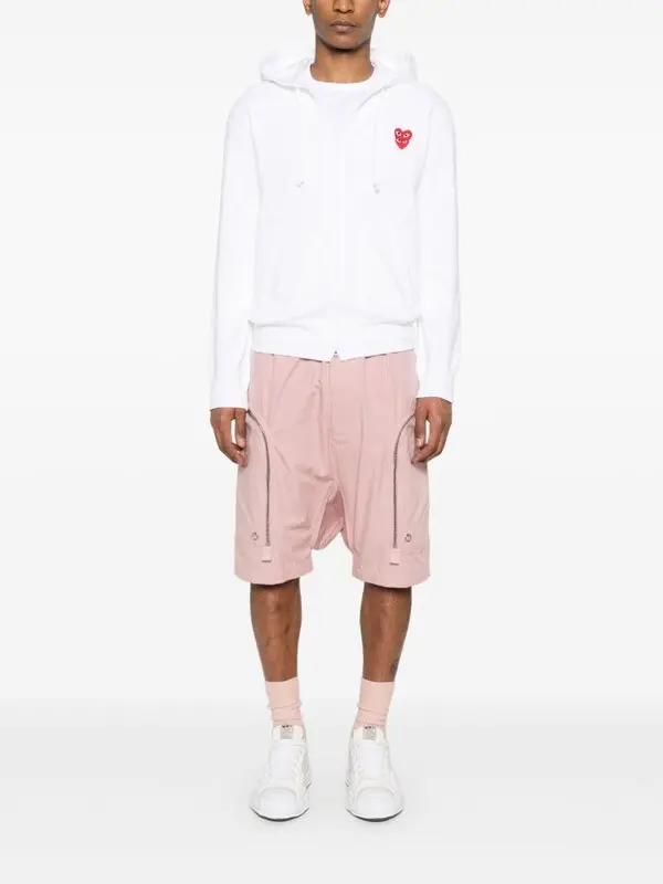 Play Comme Des Garcon Double Heart-patch Hoodie