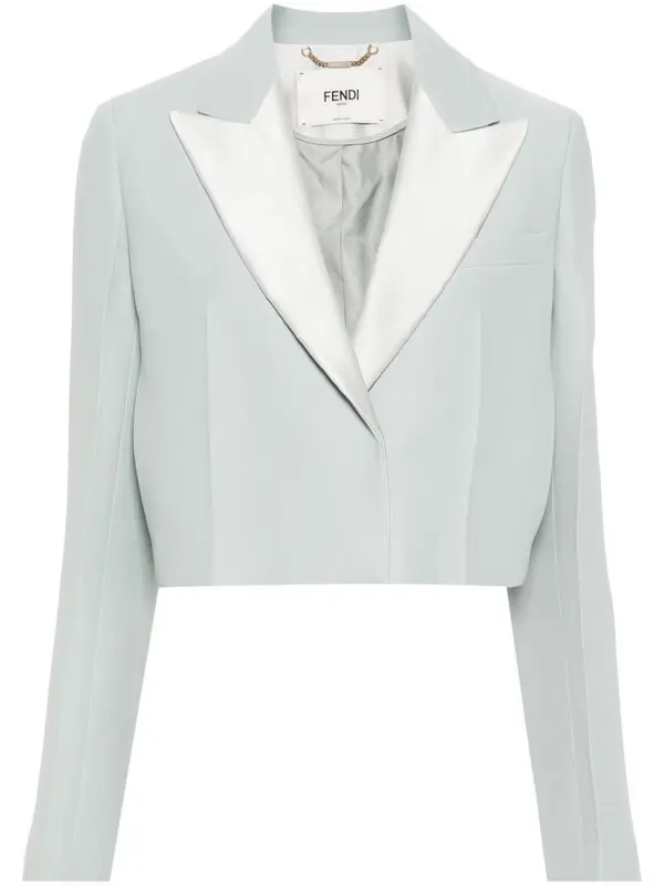 Fendi Cropped Contrast-panel Blazer