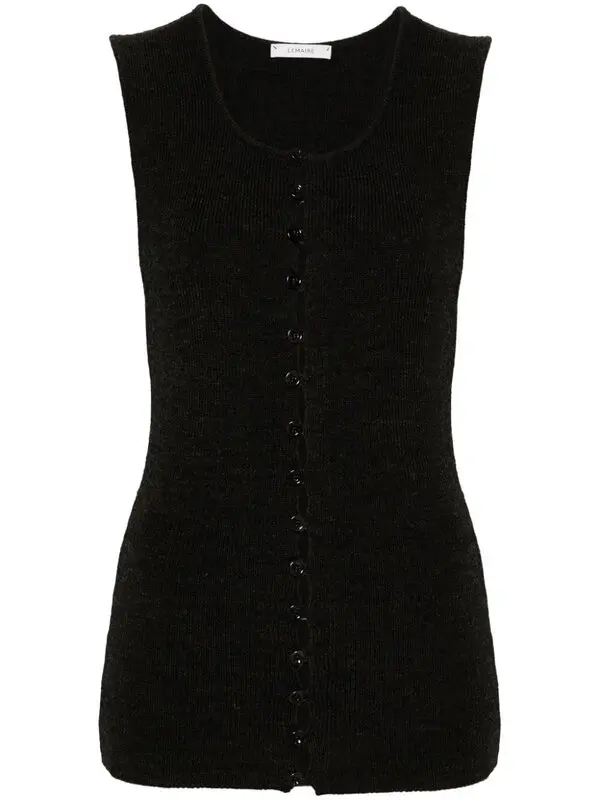 LEMAIRE Ribbed-knit Top - Grey