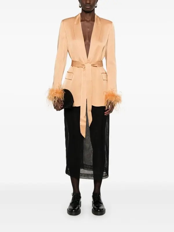 TWINSET Feather-trim Satin Blazer