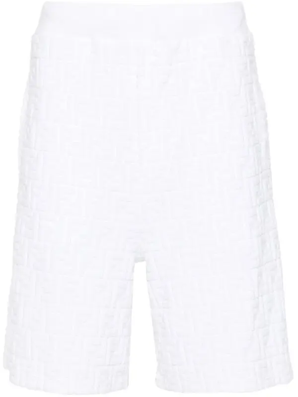 Fendi Ff-motif Terry Bermuda Shorts - White