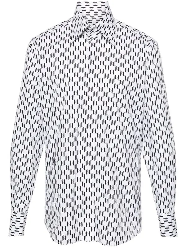 Karl Lagerfeld Monogram-print Cotton Shirt