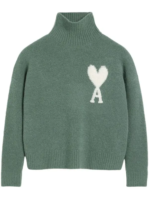 Ami De Coeur Funnel Neck Sweatshirt - Green