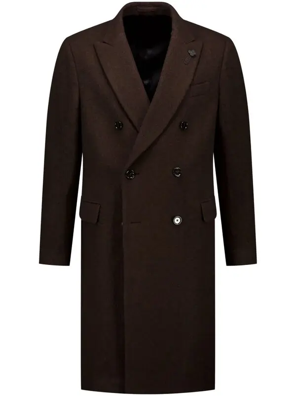 LARDINI Brooch-detail Double-breasted Coat