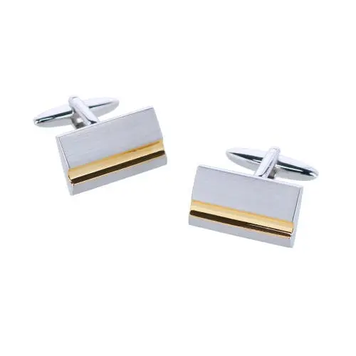 Trafalgar Stately Shiny Gold And Brushed Rhodium Cufflinks