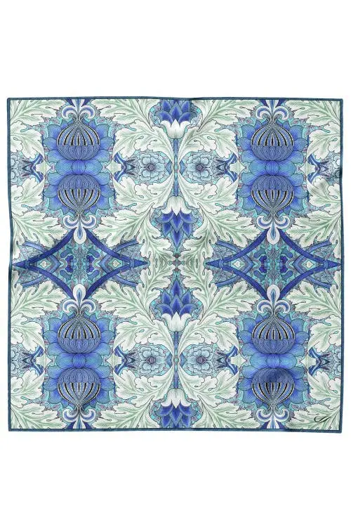 ELIZABETTA St. James - Hand Rolled Silk Neckerchief For - Blue And Mint