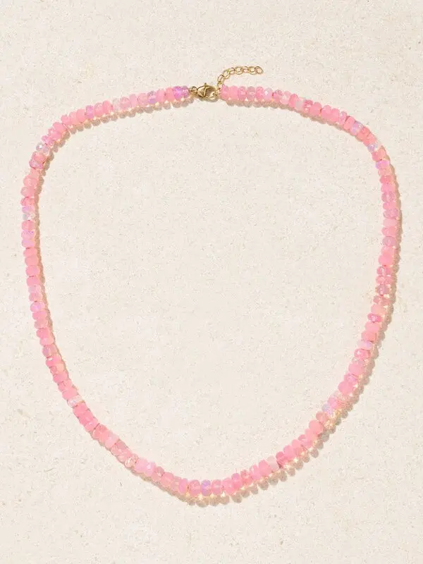 Jia Jia 14-karat Gold Opal Chain Necklace - Pink