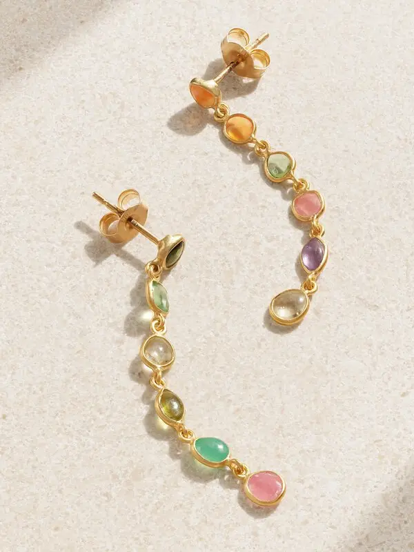 PIPPA SMALL 18-karat Gold -stone Dangle Earrings