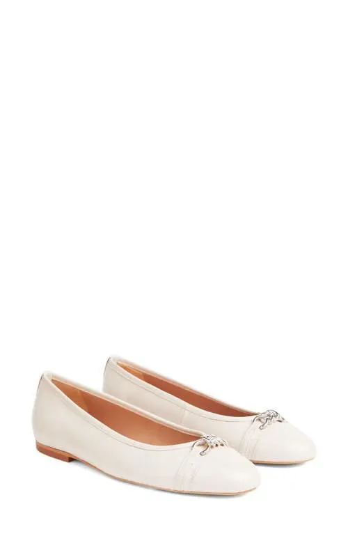 LK BENNETT Brielle Cap Toe Flat - Ecru