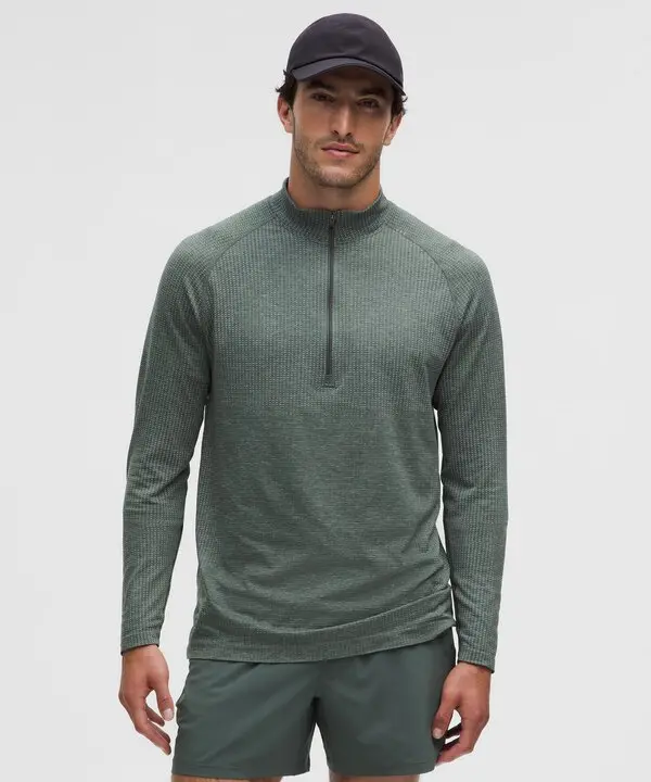 Lululemon Metal Vent Tech Half Zip - Pine Grey/palm Deco