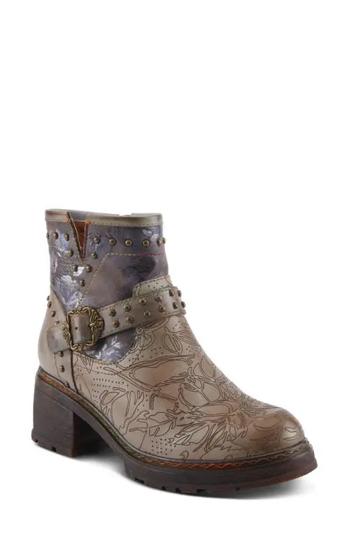 SPRING STEP SHOES Branchout Leather Bootie - Grey Multi