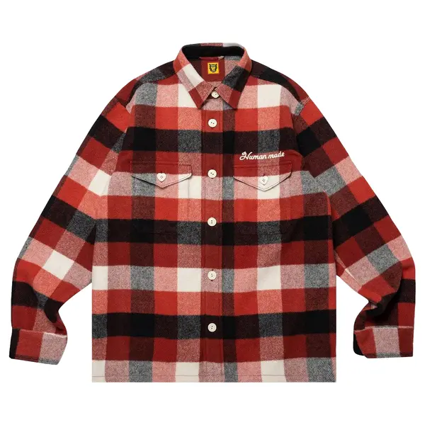 HUMAN MADE Wool Beaverblock Check Shirt - Red