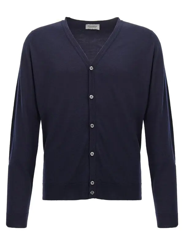 John Smedley Petworth Wool Cardigan - Blue