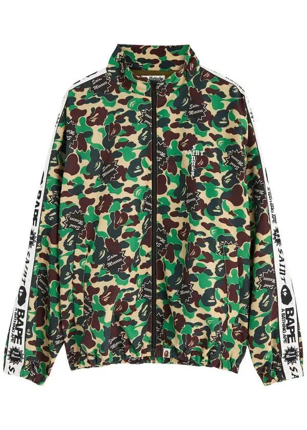 SAINT MXXXXXX X A Bathing Ape Printed Nylon Track Jacket - Multicoloured 1