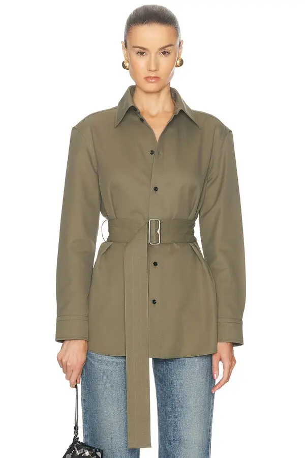 Burberry Belted Button Up Top