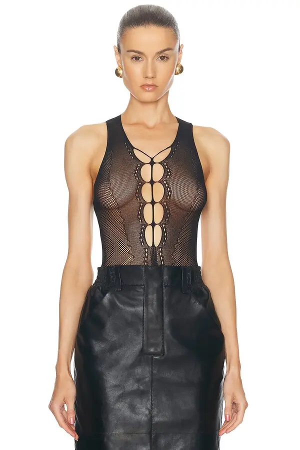 Saint Laurent Cut Out Bodysuit