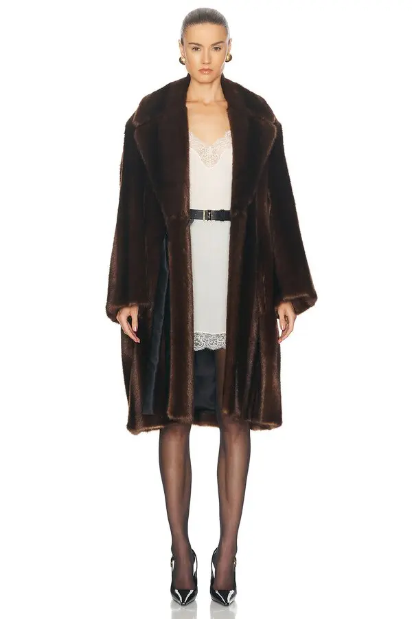 Saint Laurent Faux Fur Coat