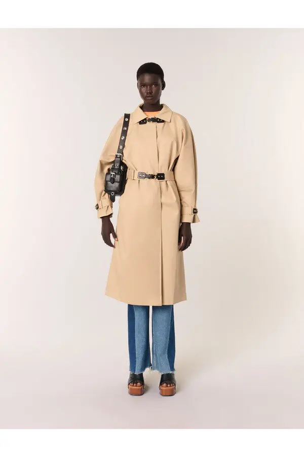 Maje Long Trench Coat - Lime