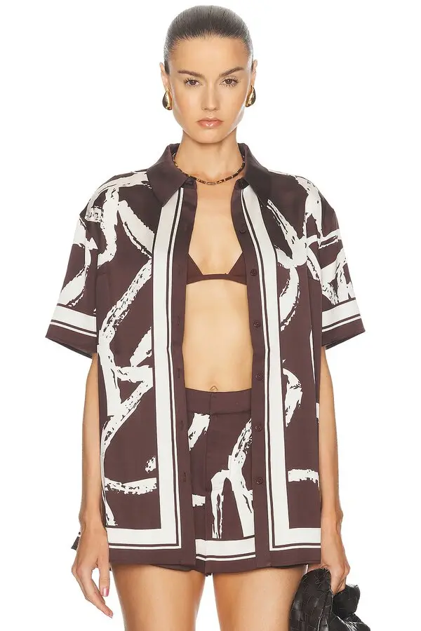 SEROYA Davey Satin Blouse Top