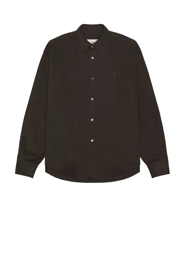 Ami Adc Boxy Fit Shirt In Brown