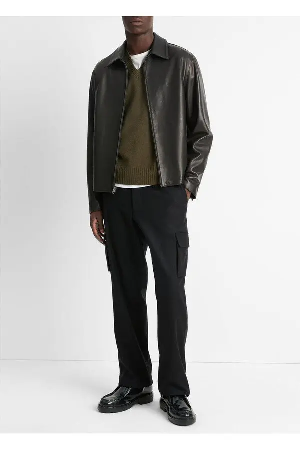 Vince Leather Zip-up Jacket
