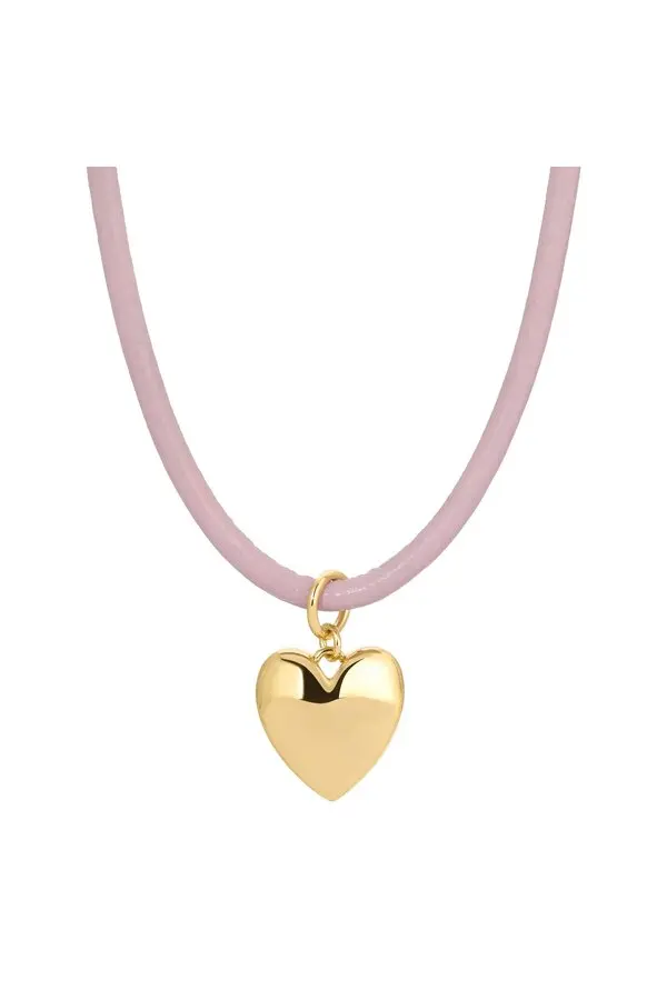 LEEADA Casey Heart Pendant Necklace - Pink