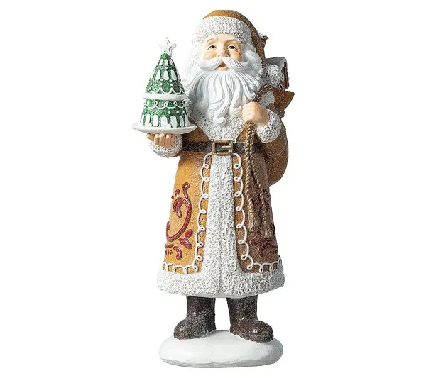 GLITZHOME 11' Resin Christmas Santa Table Decor