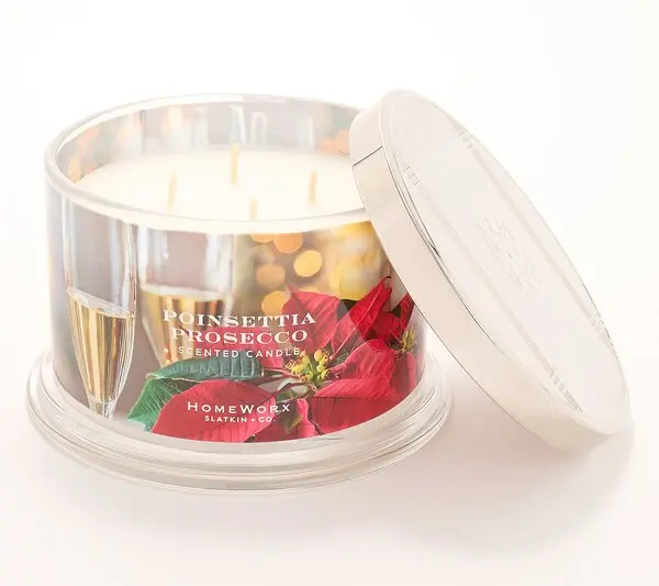 HOMEWORX BY SLATKIN + CO. 18oz Poinsetta Candl