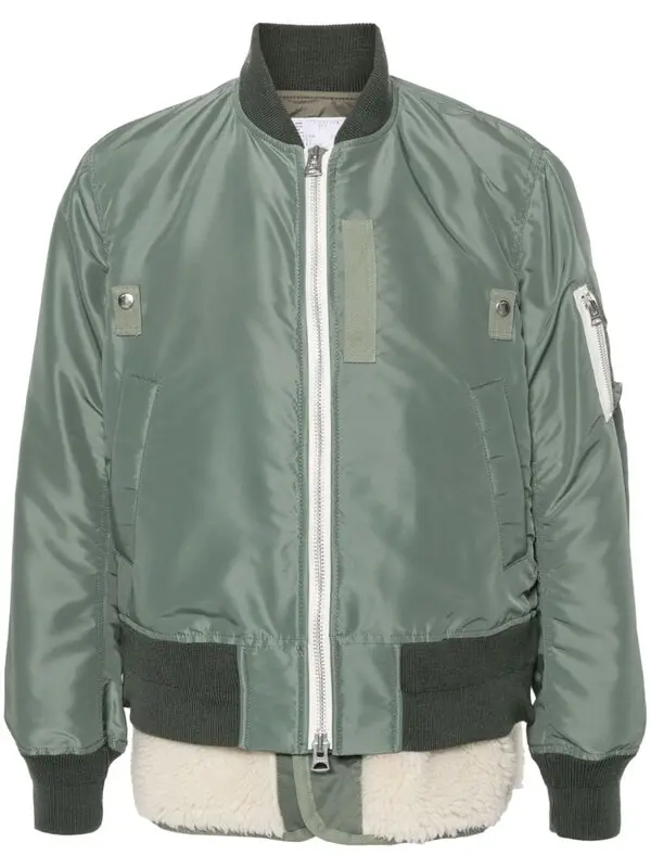 Sacai Twill Bomber Jacket - Green
