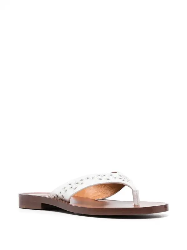 Chloé Floral-embroidery Flat Flip Flops