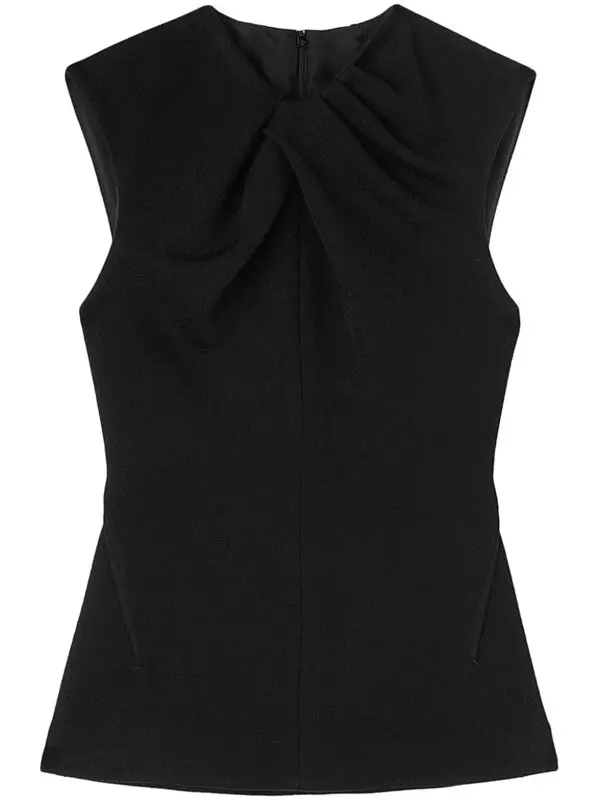JIL SANDER Pleat-detailing Sleeveless Top - Black