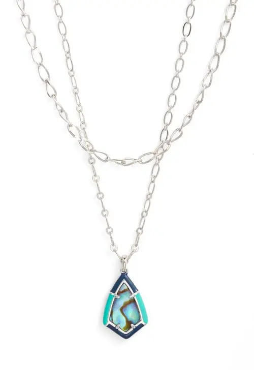 Kendra Scott Camry Layered Pendant Necklace - Silver Abalone