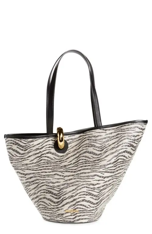 Jacquemus Le Bambola Zebra Print Tote - Black And White Zebra 9dz
