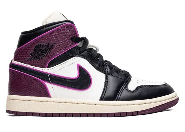 JORDAN 1 Mid Se - Sail/active Pink/bordeaux