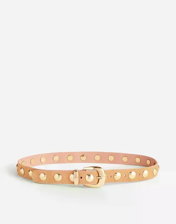 Madewell Studded Western Suede Belt - Cumin