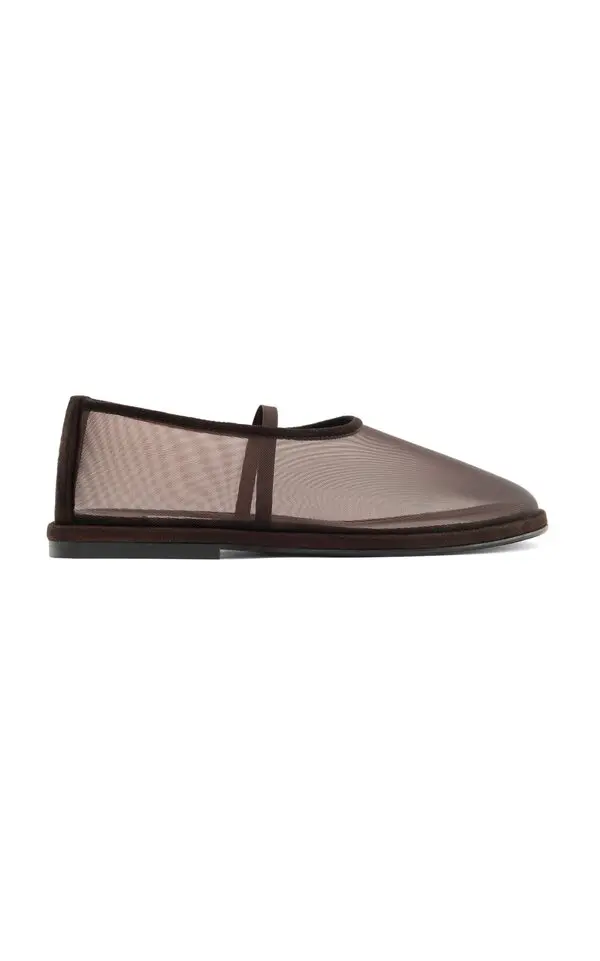 HVOYA Satie Mesh Ballet Flats - Brown