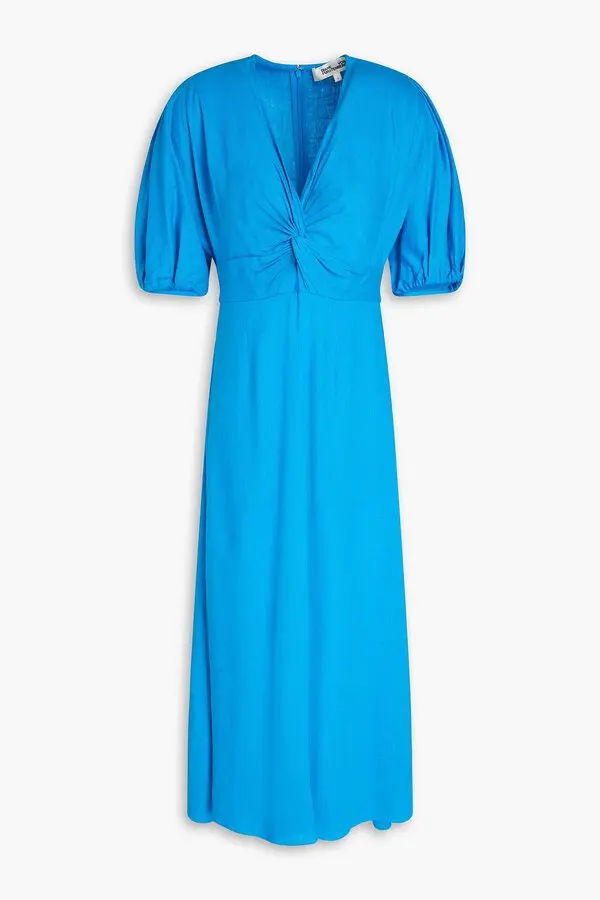 Diane Von Furstenberg Majorie Twisted Woven Midi Dress