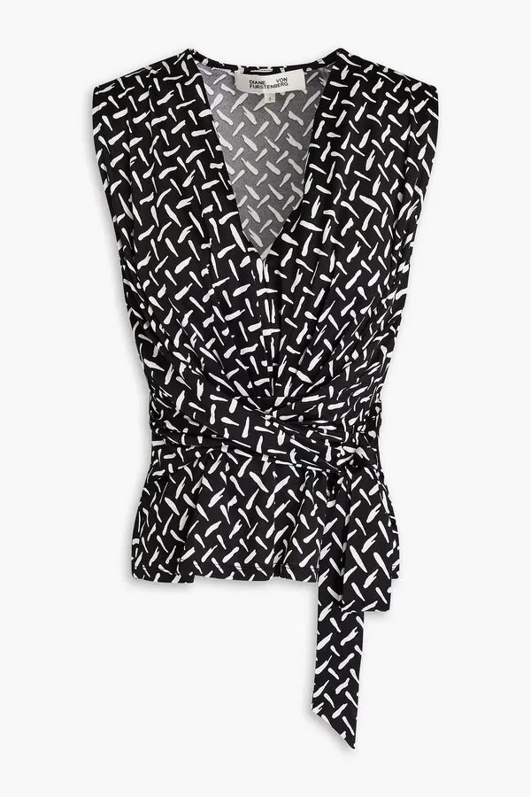 Diane Von Furstenberg Rachael Printed Jersey Top