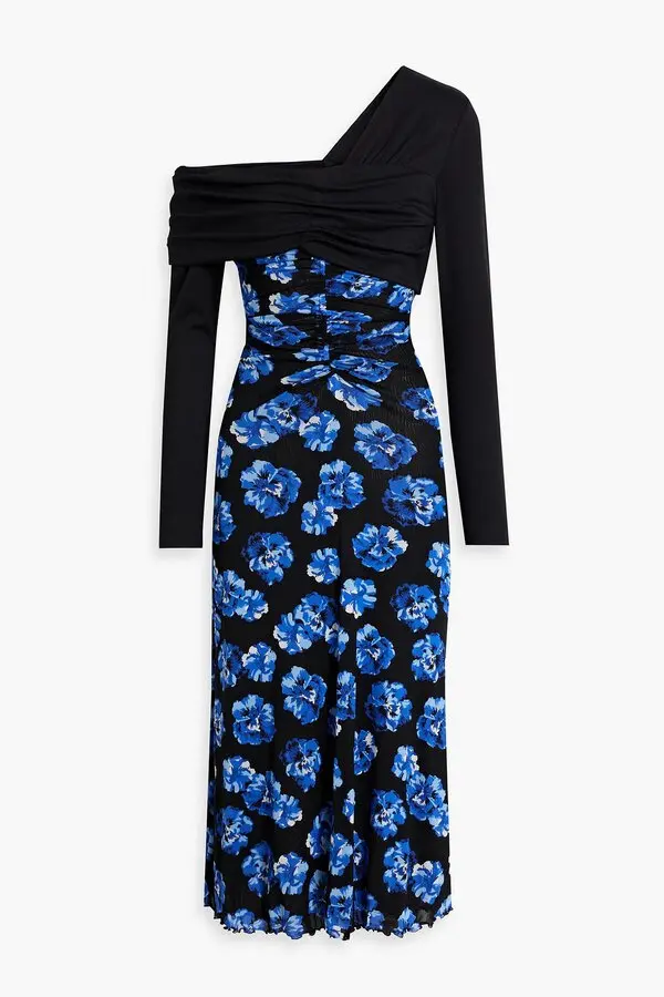 Diane Von Furstenberg One-shoulder Floral-print Midi Dress