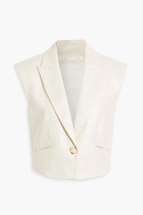 Veronica Beard Baxley Linen-blend Vest