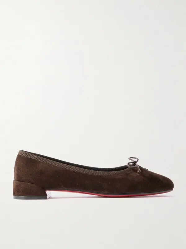 CHRISTIAN LOUBOUTIN Sweetie Jane Suede Flats - Brown