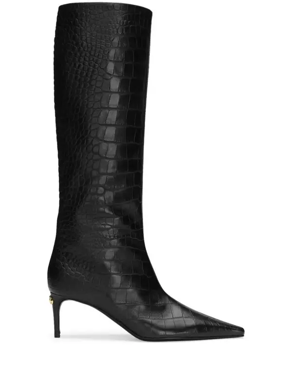 Dolce & Gabbana Crocodile-embossed Leather Boots
