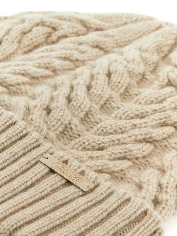 MOORER Maria Cashmere Beanie - Neutrals