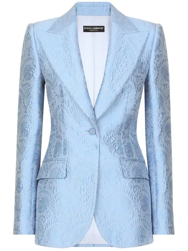 Dolce & Gabbana Floral Motif Blazer - Blue