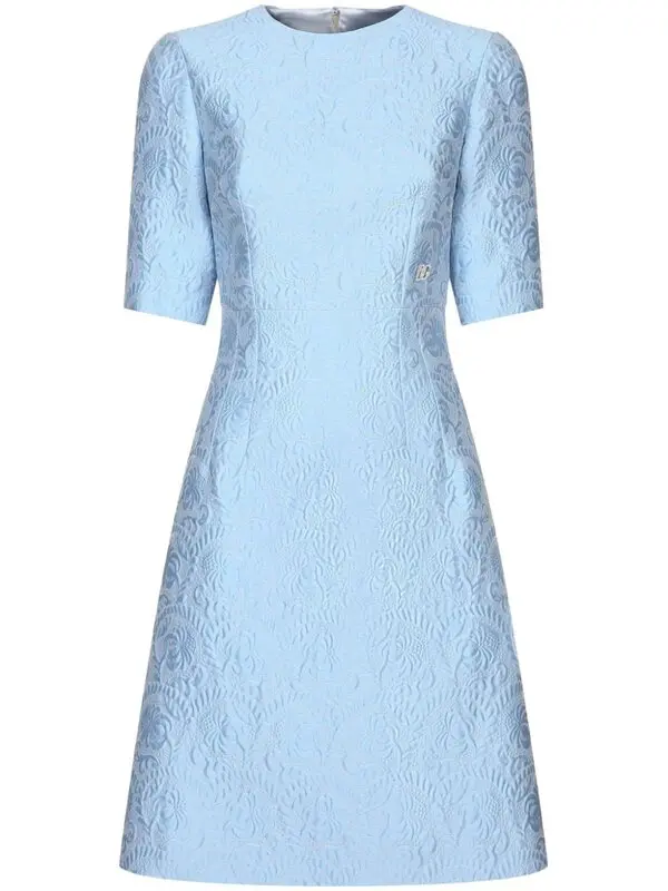 Dolce & Gabbana Brocade A-line Midi Dress - Blue