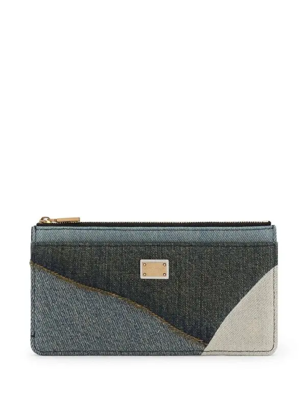 Dolce & Gabbana Logo-plaque Patchwork Wallet - Blue