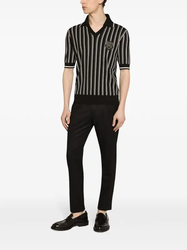Dolce & Gabbana Flannel Tailored Trousers - Black