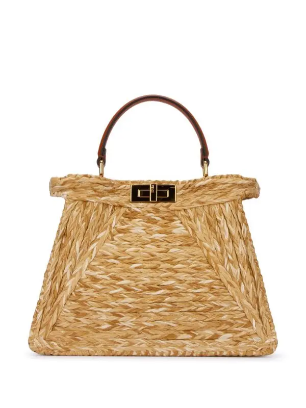 Fendi Raffia Tote Bag - Neutrals | Editorialist