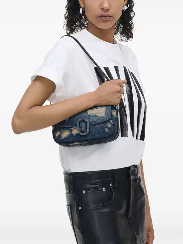 Marc Jacobs Denim Clover Rip And Repair Shoulder Bag