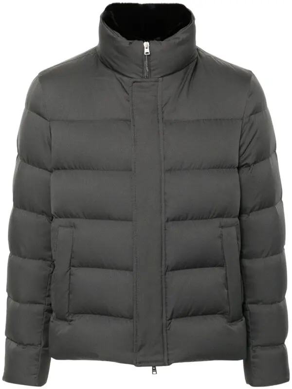 Herno Logo-plaque Puffer Jacket - Grey